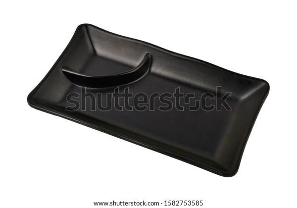 Empty Black Rectangle Plate Isolated On Stock Photo 1582753585 ...