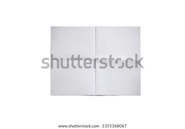 Periódico blanco vacío expandido Mock Up, portada con fondo blanco aislado.