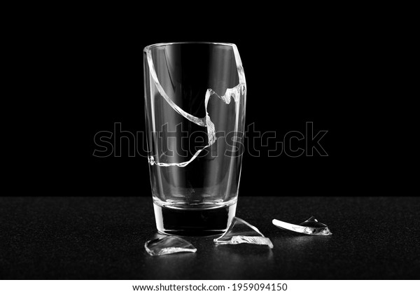 Empty Broken Glass Without Liquid Fragments Stock Photo 1959094150 ...
