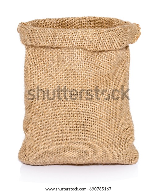 Empty Burlap Sack Bag Isolated On Stock Photo (Edit Now) 690785167