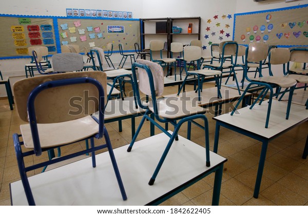 Empty Classroom Seen Elementary School Central Stock Photo 1842622405 ...