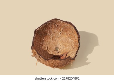 Empty Coconut Shell On Yellow Pastel Stock Photo 2198204891 | Shutterstock