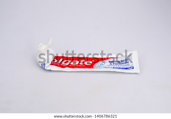Empty Colgate Toothpaste On White Isolated Stock Photo 1406786321 ...
