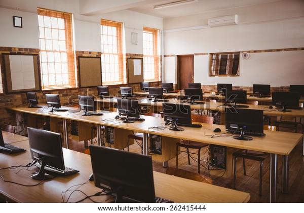 Empty Computer Room Elementary School Stock Photo (Edit Now) 262415444