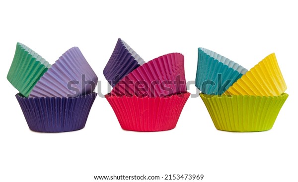 Empty Cupcake Liners Solid Colors Wonky Stock Photo 2153473969 ...