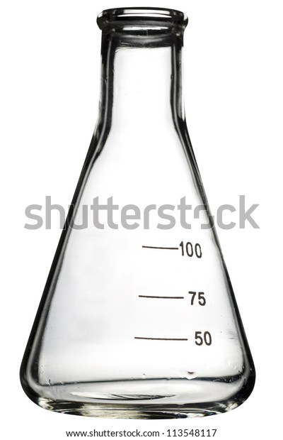 Empty Erlenmeyer Flask Isolated On White Stock Photo 113548117 ...