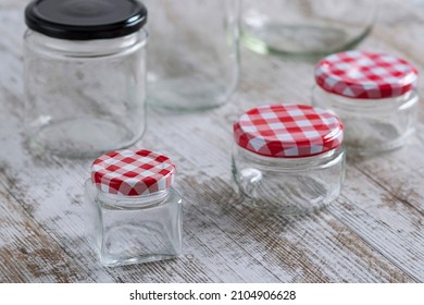 Empty Glass Jars Different Sizes Shapes Stock Photo 2104906628 ...