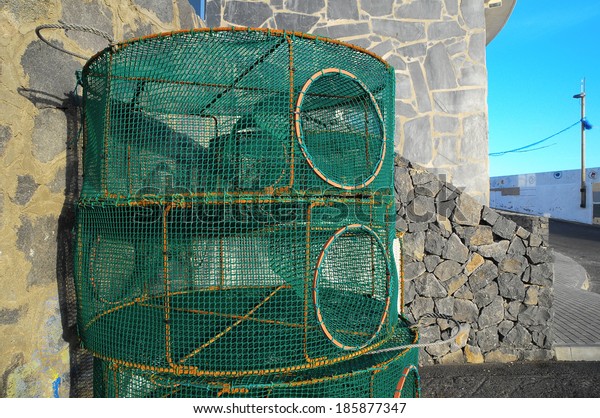 Empty Green Net Fish Traps On Stock Photo 185877347 | Shutterstock