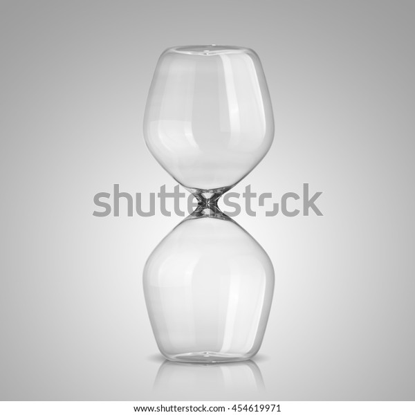 Empty Hourglass On Gray Background Stock Photo (Edit Now) 454619971