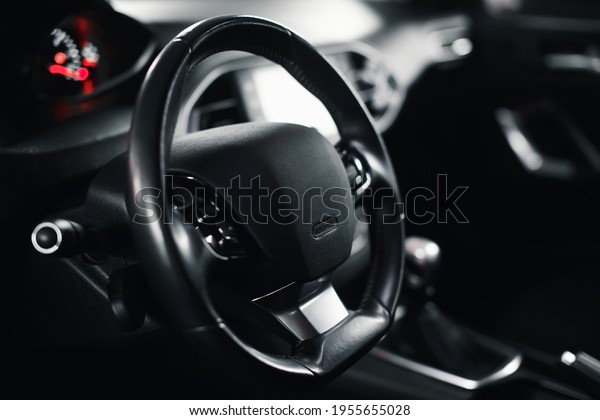 Empty Interior Modern Premium Car Dark Stock Photo 1955655028 ...