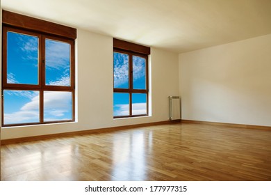 Empty Interior Room Two Windows Closed Stock Photo (Edit Now) 177871655