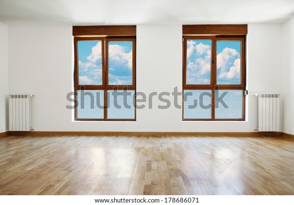 Empty Interior Room Two Windows Closed Stock Photo 178686071 | Shutterstock