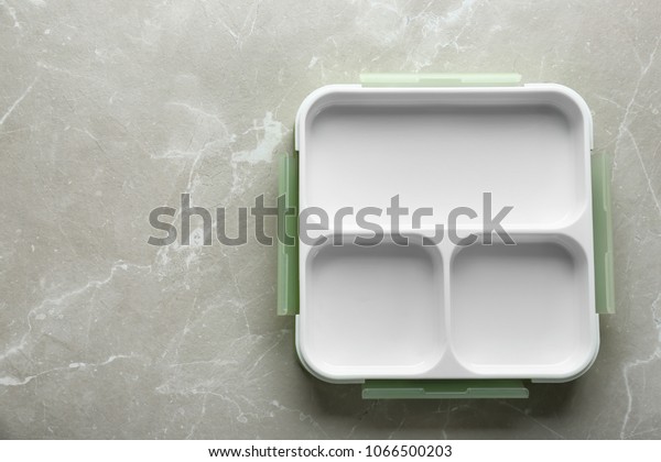 Empty Lunch Box On Table Top Stock Photo (Edit Now) 1066500203