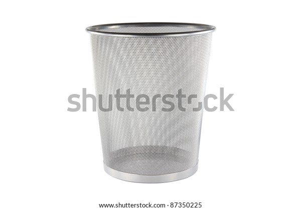 Empty Metal Trashcan Garbage Bin Silver Stock Photo 87350225 | Shutterstock