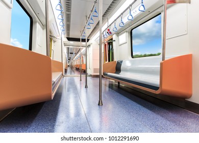 Empty Metro Train Interior Scene Shanghaichina Stock Photo 1012291690 ...