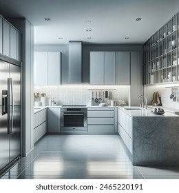 Empty Modern Kitchen AI-generated image 2465245345 | Shutterstock