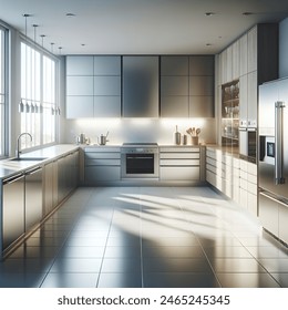 Empty Modern Kitchen AI-generated image 2465220191 | Shutterstock