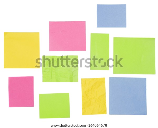 Empty Notes Isolated On White Stock Photo (Edit Now) 164064578