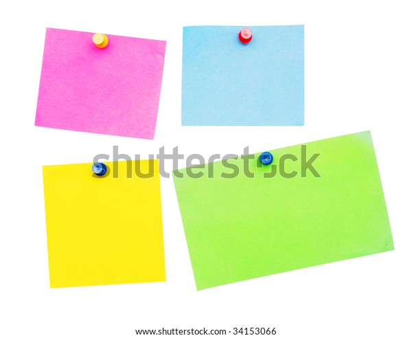 Empty Notes Isolated On White Background Stock Photo (Edit Now) 34153066