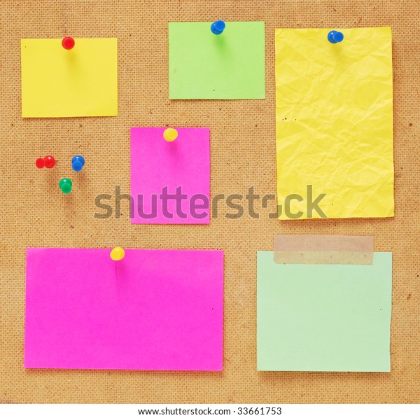 Empty Notes On Wooden Background Stock Photo (Edit Now) 33661753
