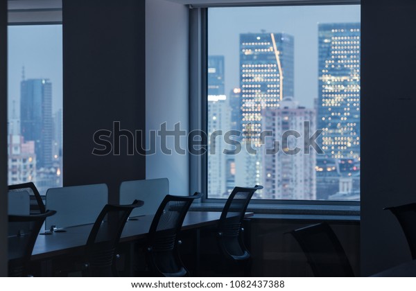 Empty Office Windows By Night Stock Photo 1082437388 | Shutterstock