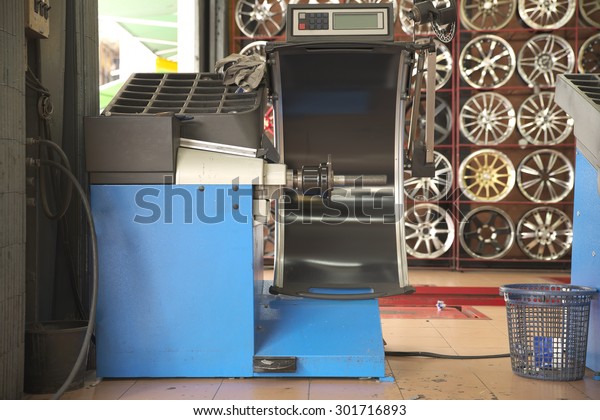 Empty Old Wheel Balancing Machine Inside Stock Photo (Edit Now) 301716893