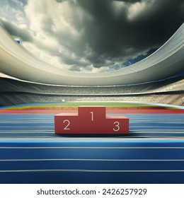 Empty Olympic Podium AI-generated image 2493078125 | Shutterstock