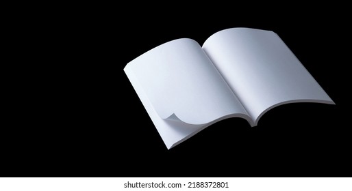 Empty Open Book Isolated On Black Stock Photo 2188372801 | Shutterstock