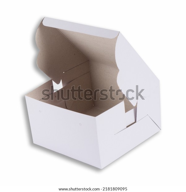 Empty Open Small White Square Packaging Stock Photo 2181809095 ...