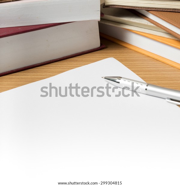 Empty Paper Pen Book On Wood Stock Photo 299304815 | Shutterstock Empty Paper Pen Book On Wood Stock Photo 299304815 | Shutterstock