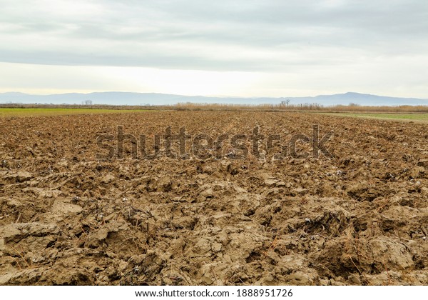 Empty Plowed Fields Winter Preparation Next Stock Photo 1888951726 ...