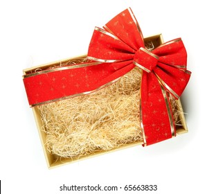 Empty Present Box Large Red Ribbon Stock Photo 65663833 | Shutterstock