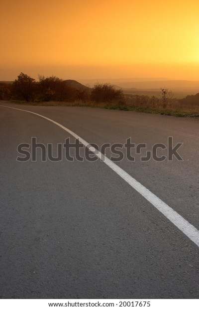 Empty Road Sunset Stock Photo 20017675 | Shutterstock