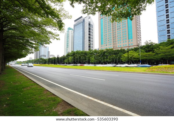 Empty Road Surface Floor Freeway Modern Stock Photo 535603390 ...