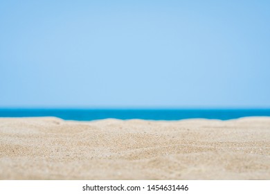 Empty Sand Beach Wave Background Summer Stock Photo (Edit Now) 1454631446