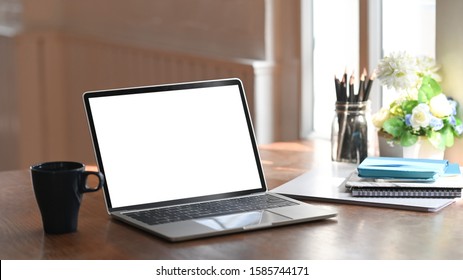 Empty Screen Laptop Computer Notebook Pencil Stock Photo (Edit Now ...