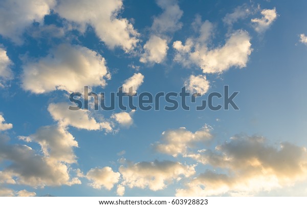 Empty Sky Clouds Dusk Background Stock Photo (Edit Now) 603928823