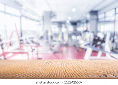 Empty Table Top Blurred Gym Background Stock Photo 1122425507 ...