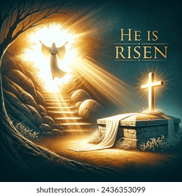 Empty Tomb Stone Words He Risen AI-generated image 2436273161 ...