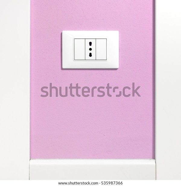 Empty Wall Socket On Purple Interior Stock Photo 535987366 | Shutterstock