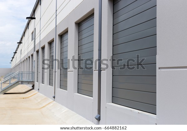 Empty Warehouse Loading Dock White Walls Stock Photo 664882162 ...