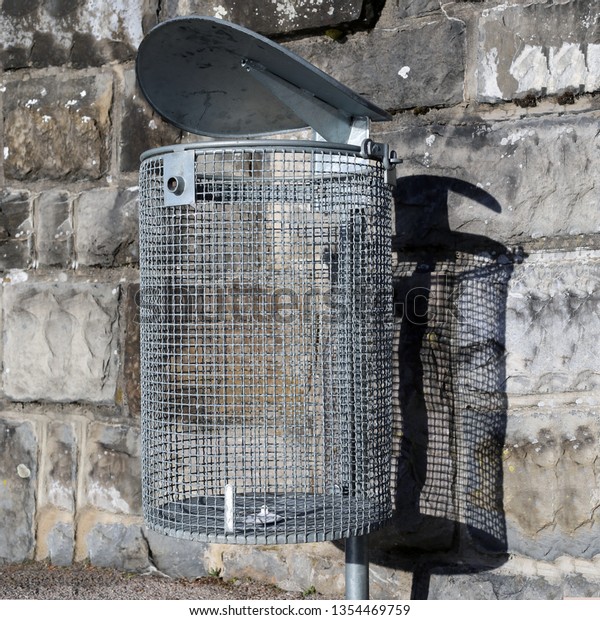 Empty Waste Bin Made Silver Colored Stock Photo 1354469759 | Shutterstock