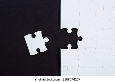 Empty White Jigsaw Puzzle Missing Pieces Stock Photo 2189574237 ...