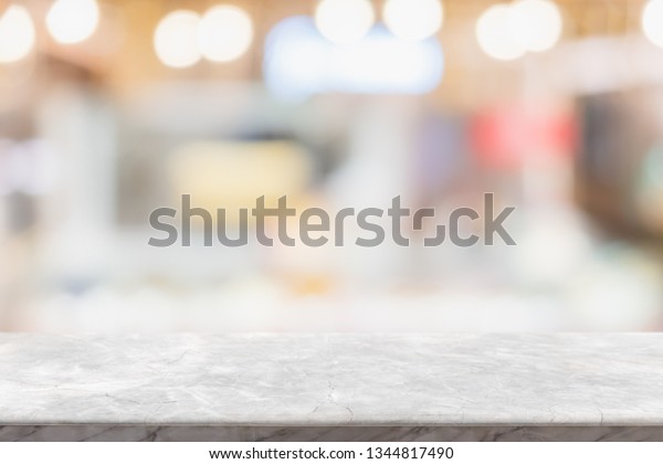 Empty White Marble Stone Table Top Stock Photo 1344817490 | Shutterstock