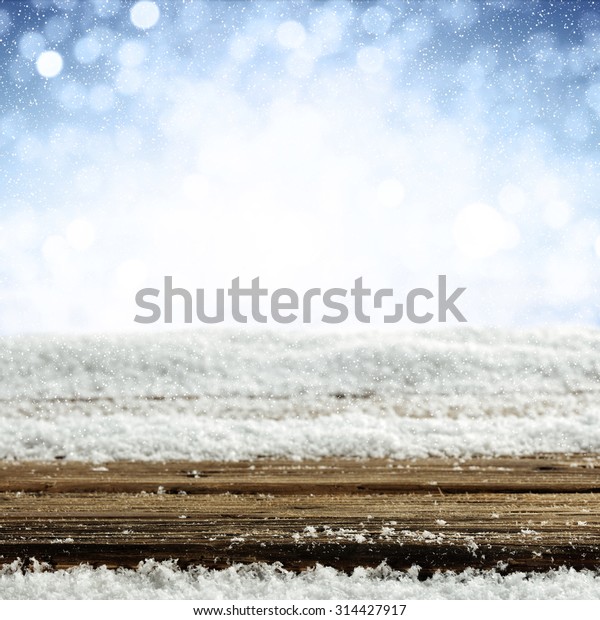 Empty Winter Background Desk Stock Photo (Edit Now) 314427917