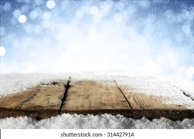 Empty Winter Background Worn Table Stock Photo (Edit Now) 314427914