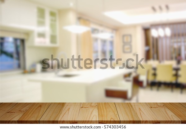 Empty Wood Table Modern Kitchen Room Stock Photo 574303456 | Shutterstock