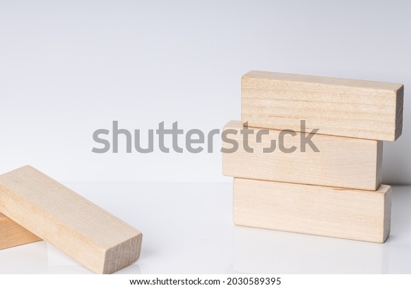 Empty Wooden Blocks Stack Template Business Stock Photo 2030589395 ...