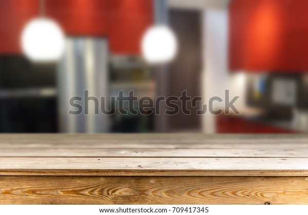 Empty Wooden Table Stock Photo 709417345 | Shutterstock