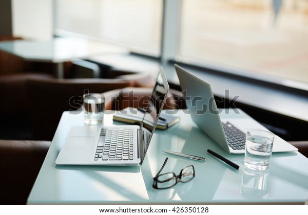 Empty Workplace Stock Photo (Edit Now) 426350128